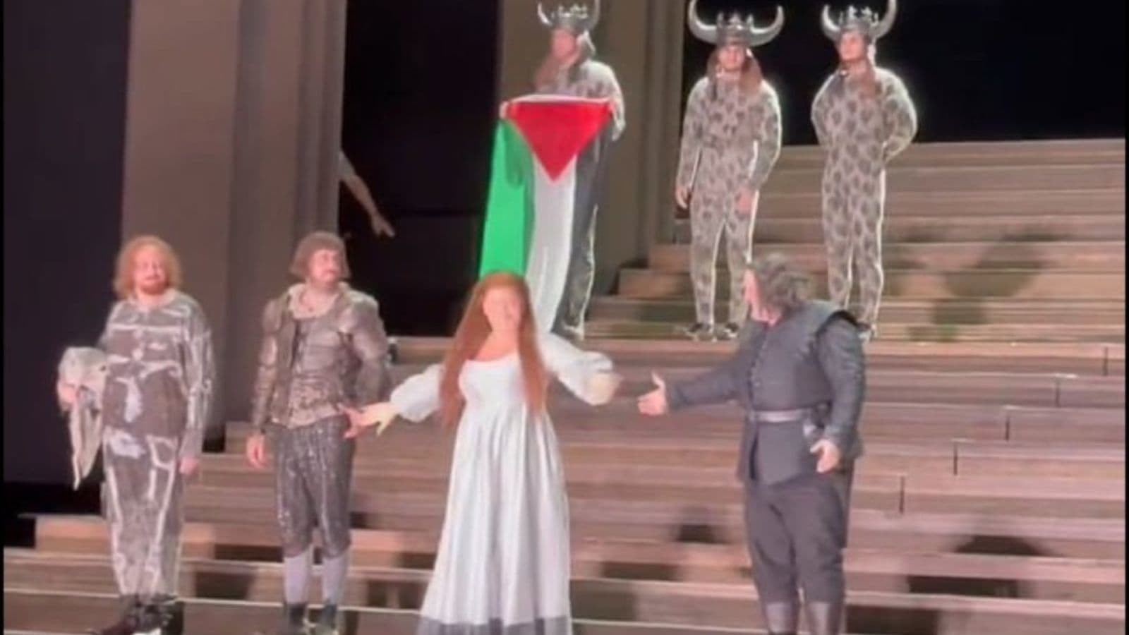 Watch: Pro-Palestinian protest prompts scuffle onstage at Royal Opera ...