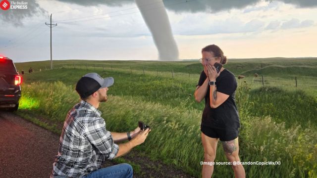 Storm-chasing couple gets engaged during breathtaking tornado in South ...