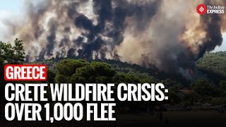 Massive wildfire erupts in crete 1000 evacuated winds fuel destruction ...