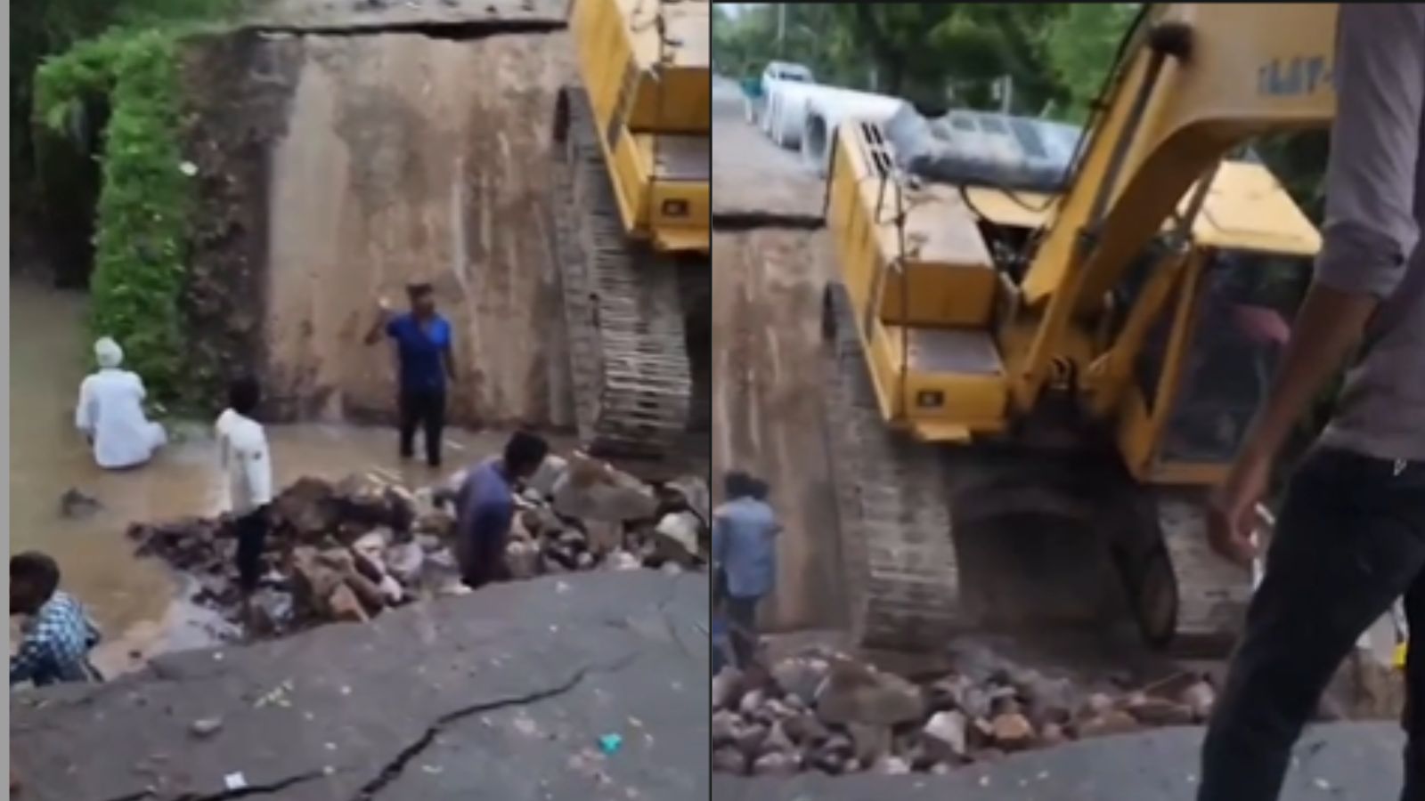 6 people fall into river as bridge slab collapses during demolition in ...