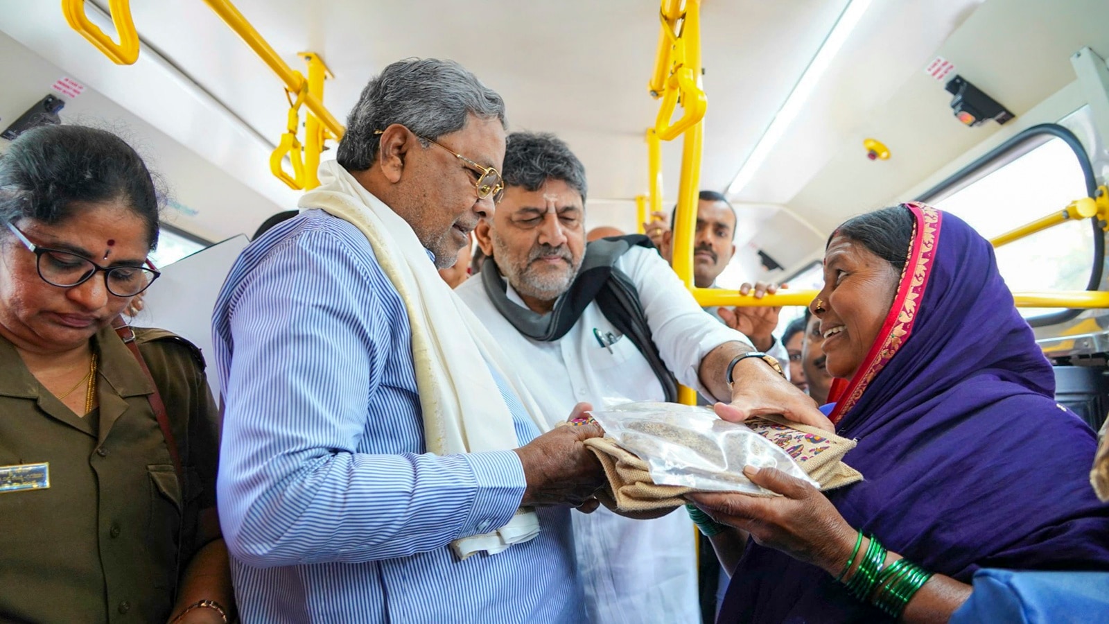 500 crore free bus tickets under Shakti scheme; Karnataka CM, Deputy CM ...