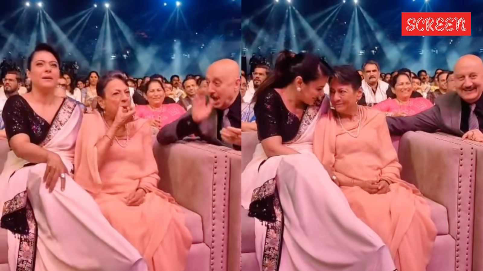 Tanuja, 81, whistles like a teenager at award function but checks with ...