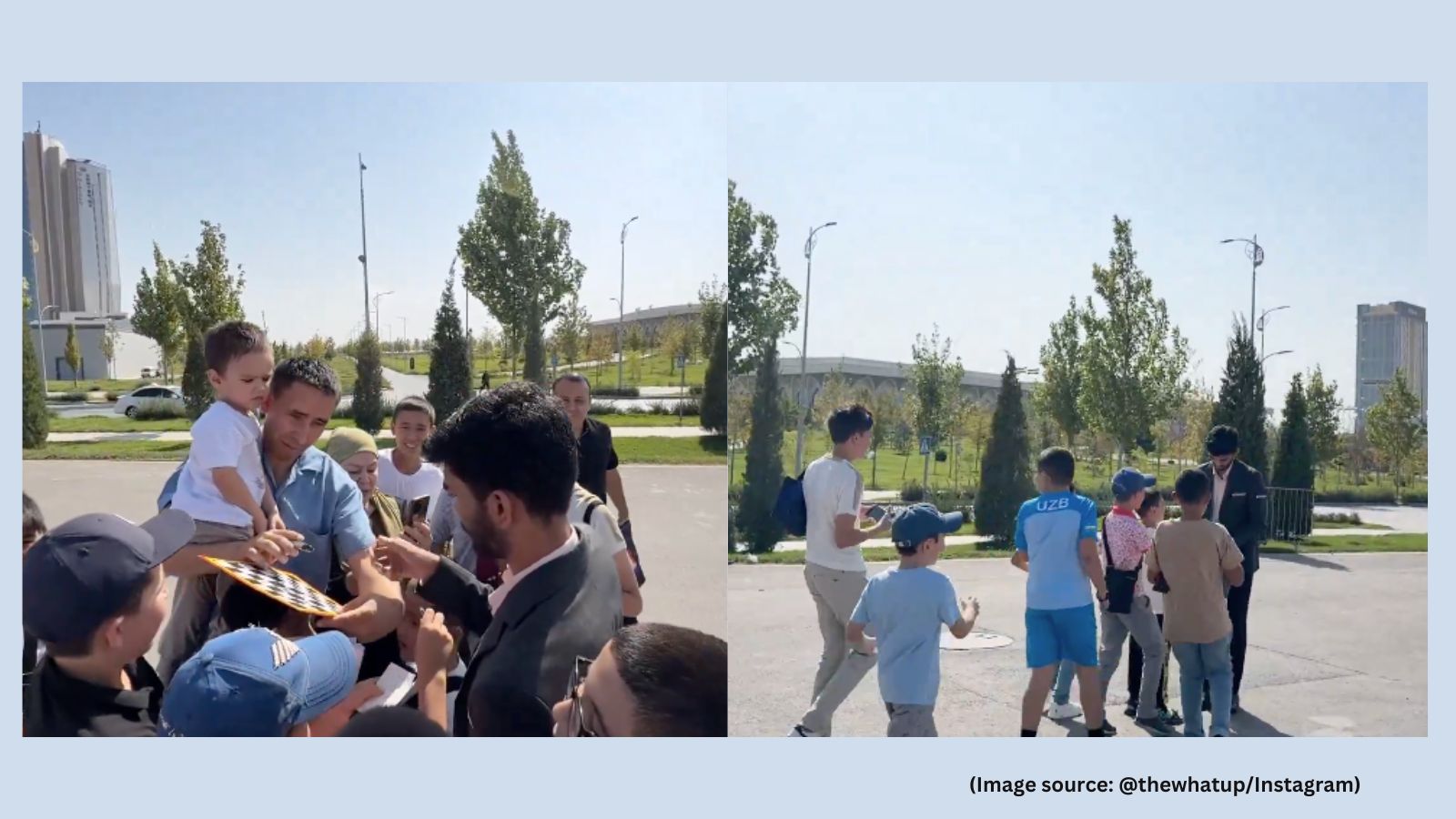 ‘Walks like Rajinikanth’: children mob Gukesh as he arrives for FIDE ...