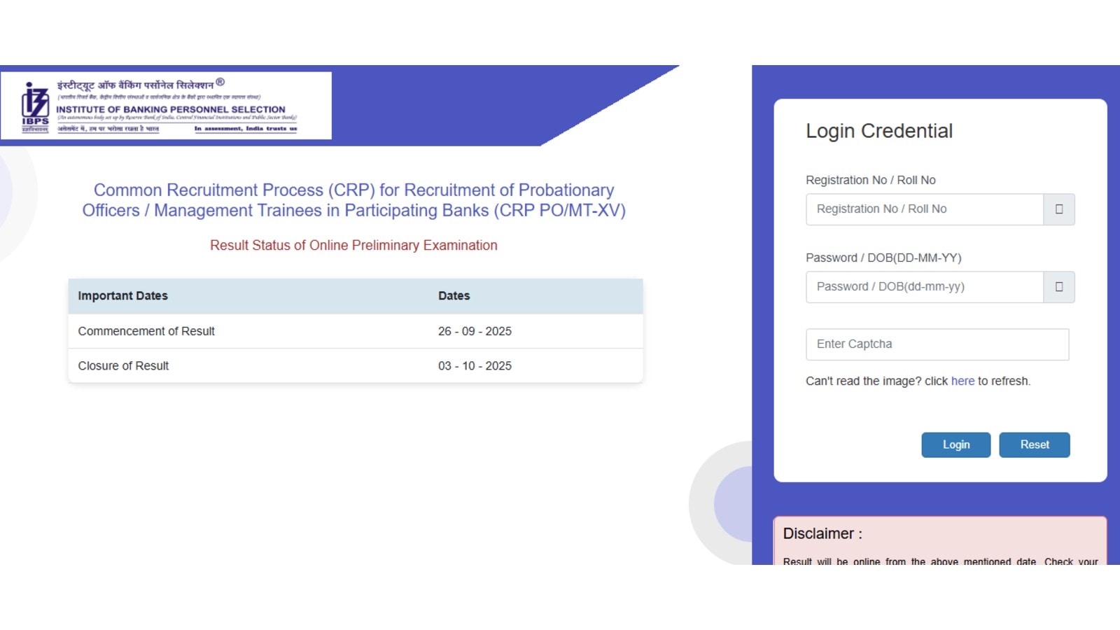 IBPS PO Prelims Result 2025 out at ibps.in, mains exam next | Education ...