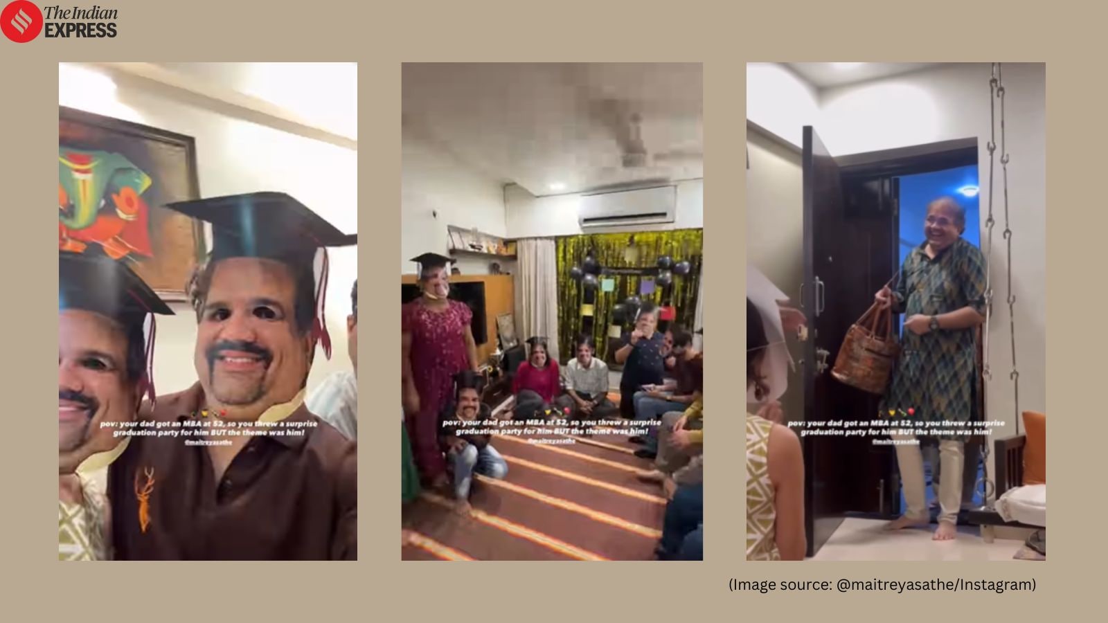 Mumbai man earns MBA at 52, viral video shows son throwing surprise ...