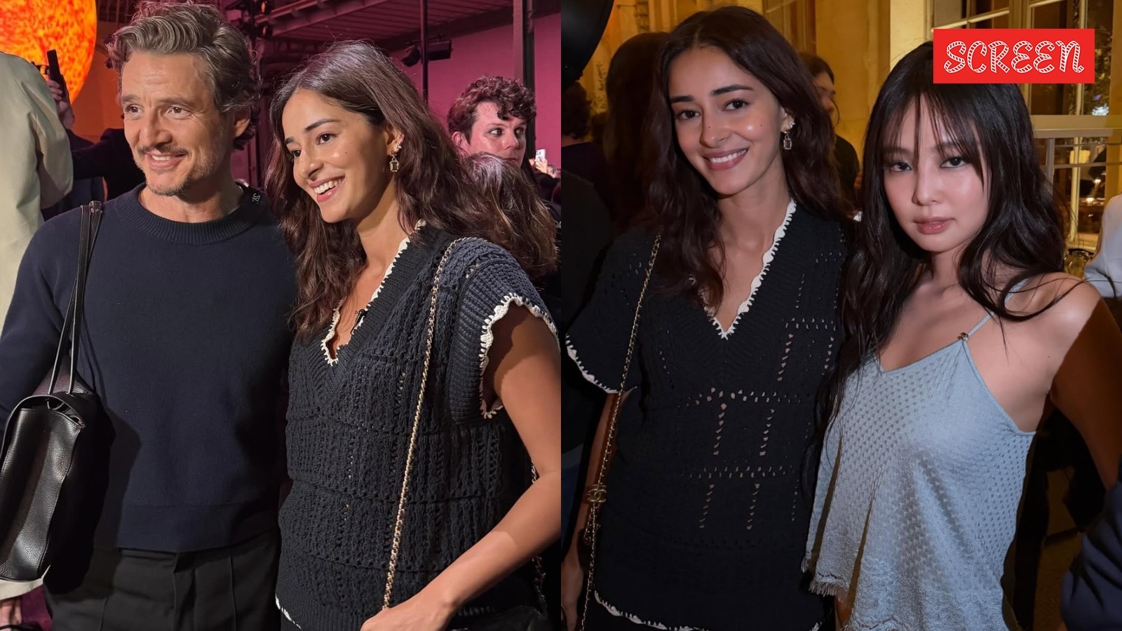 Ananya Panday poses with Pedro Pascal and Blackpink’s Jennie at Paris ...