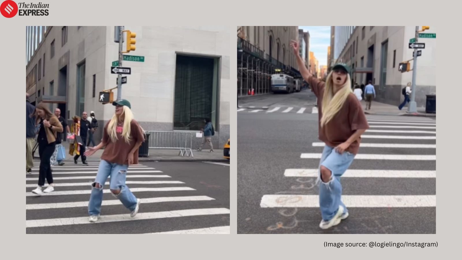 American woman goes viral dancing to Bhojpuri song on New York streets ...