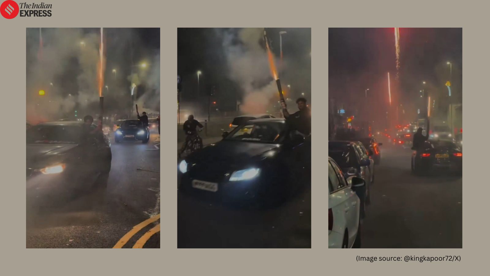 Viral video shows people setting off fireworks from moving cars on ...