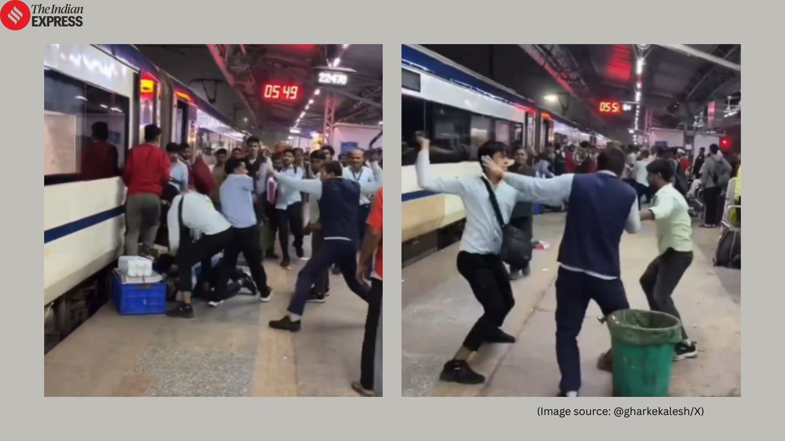 Viral video: IRCTC staff trade punches, belts, and dustbins at Delhi’s ...