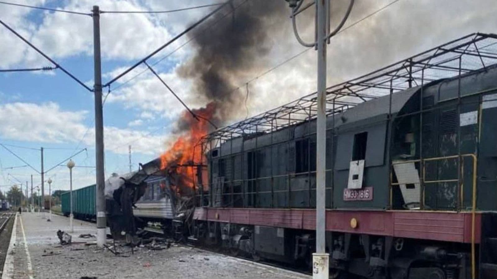 Russian strike hits passenger train in Ukraine, one dead, scores ...