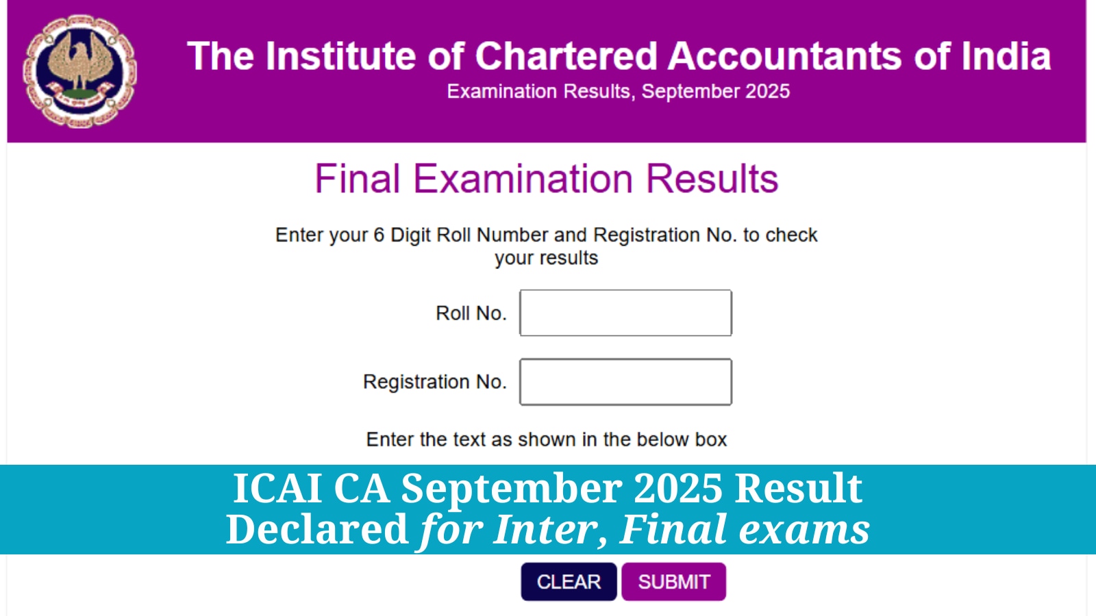 ICAI CA September 2025 Final and Inter Result at www.icai.org: Download ...