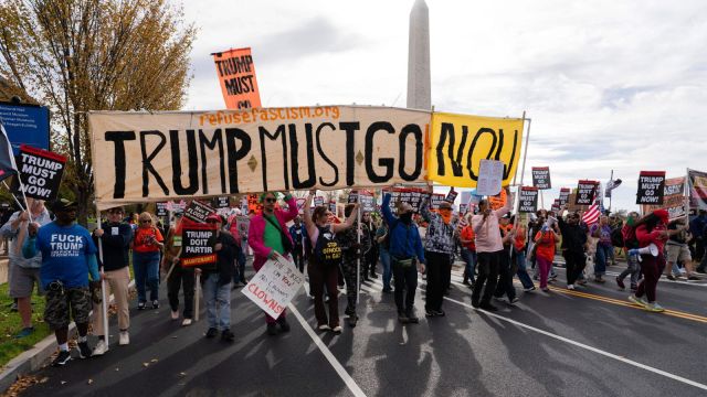 WATCH: Thousands rally in Washington after Democrats sweep elections ...