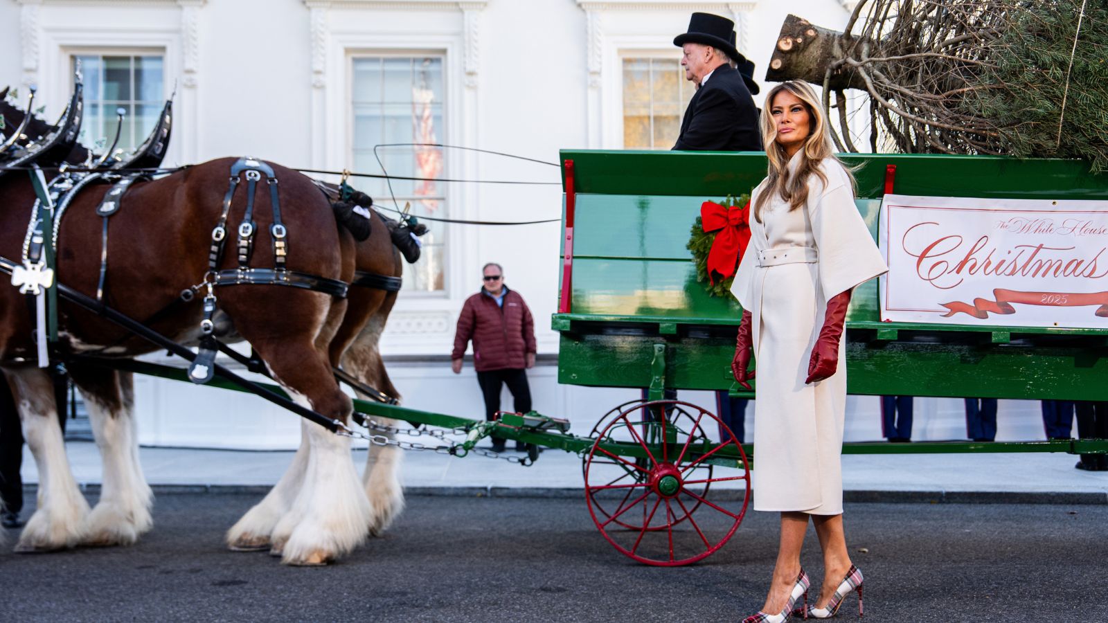 Melania Trump welcomes Christmas tree to the White House | World News ...