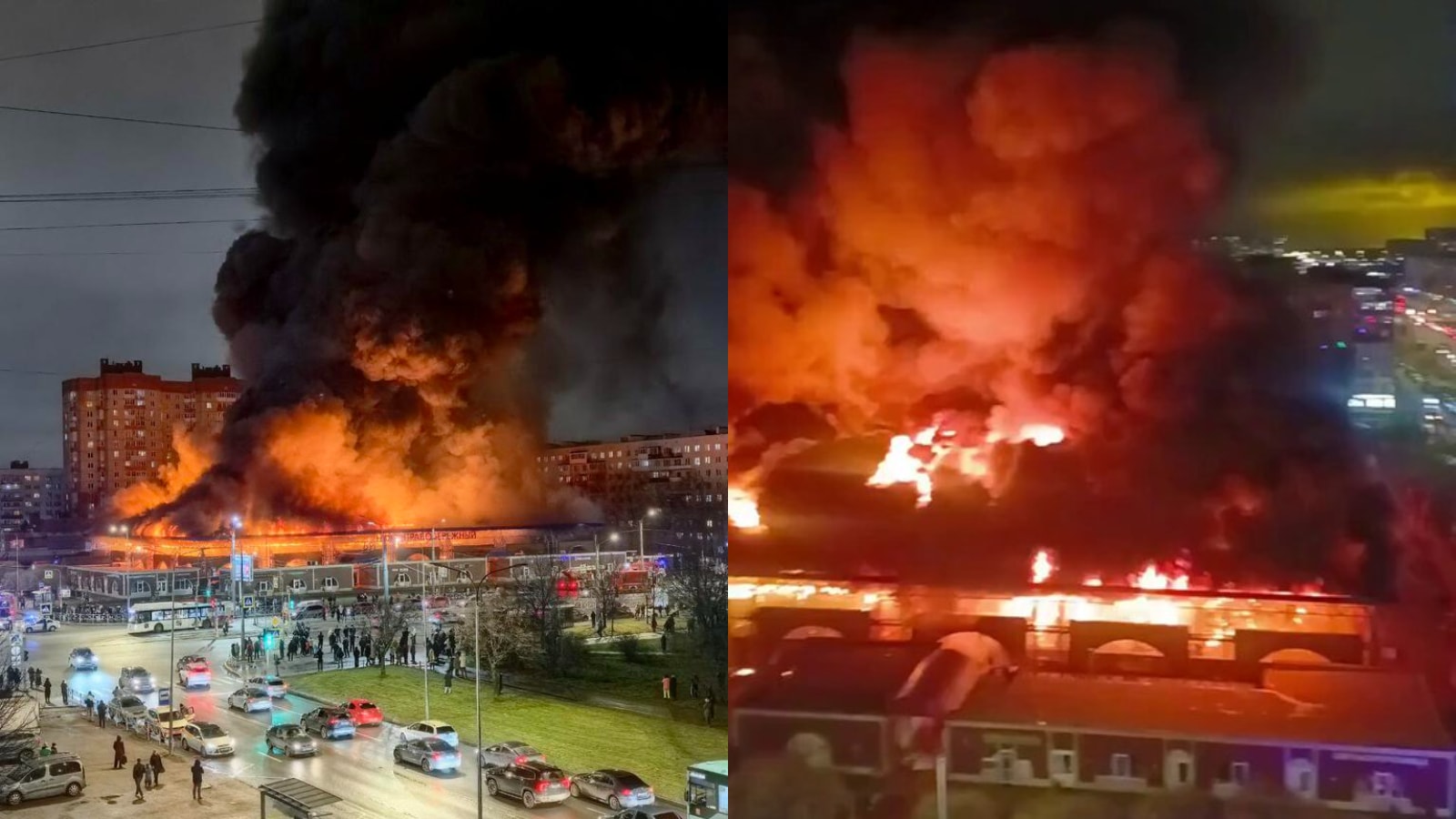Video: Massive fire breaks out at Nevsky Market in Russia’s Saint ...