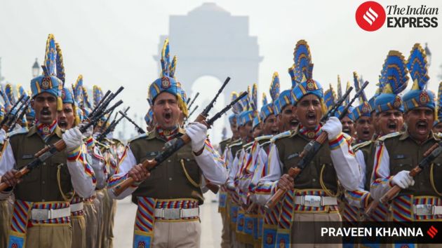 Armed contingents rehearse for Republic Day Parade at Kartavya Path