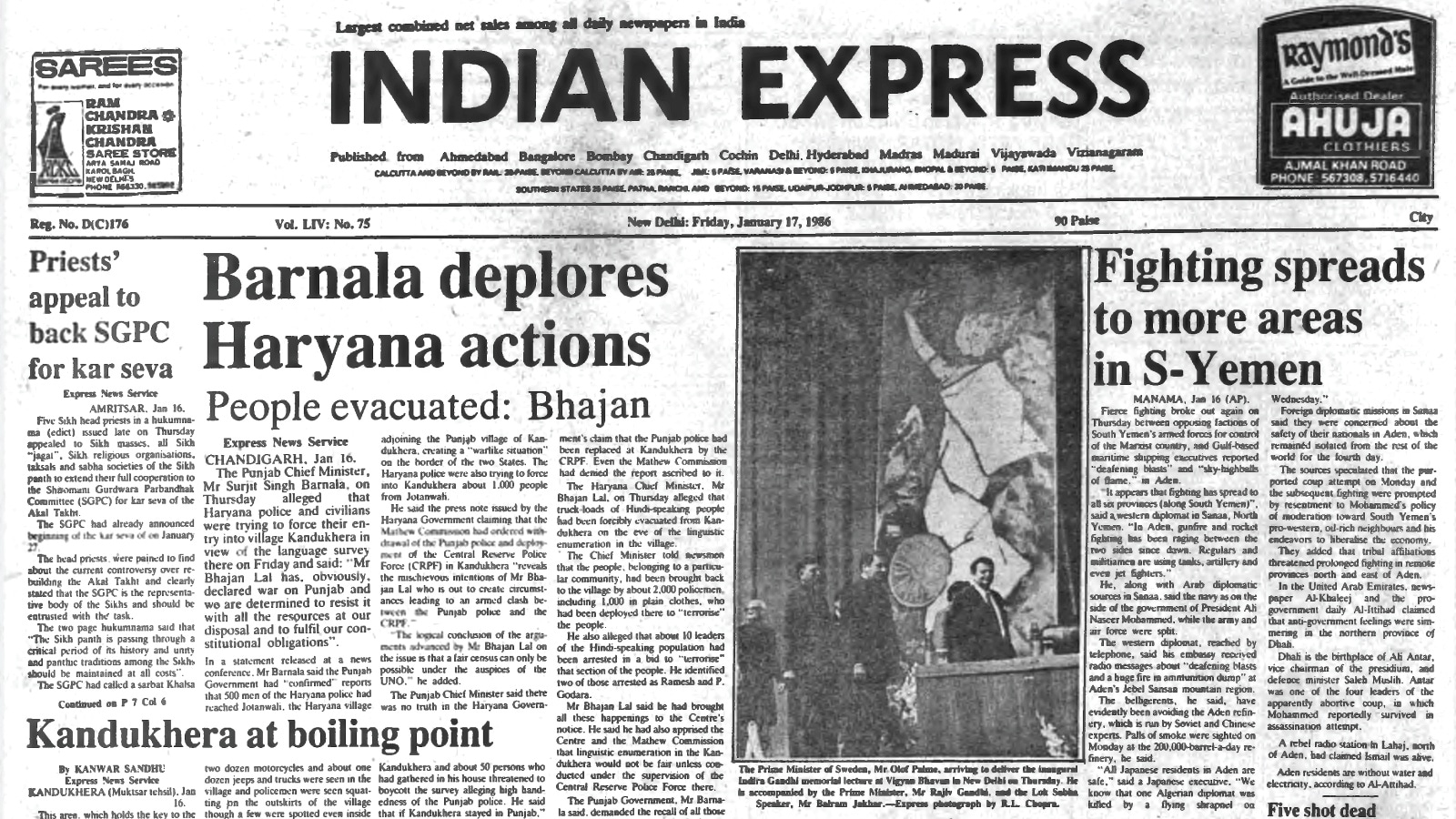 40 years ago, January 17, 1986: Kandukhera at boiling point | The ...