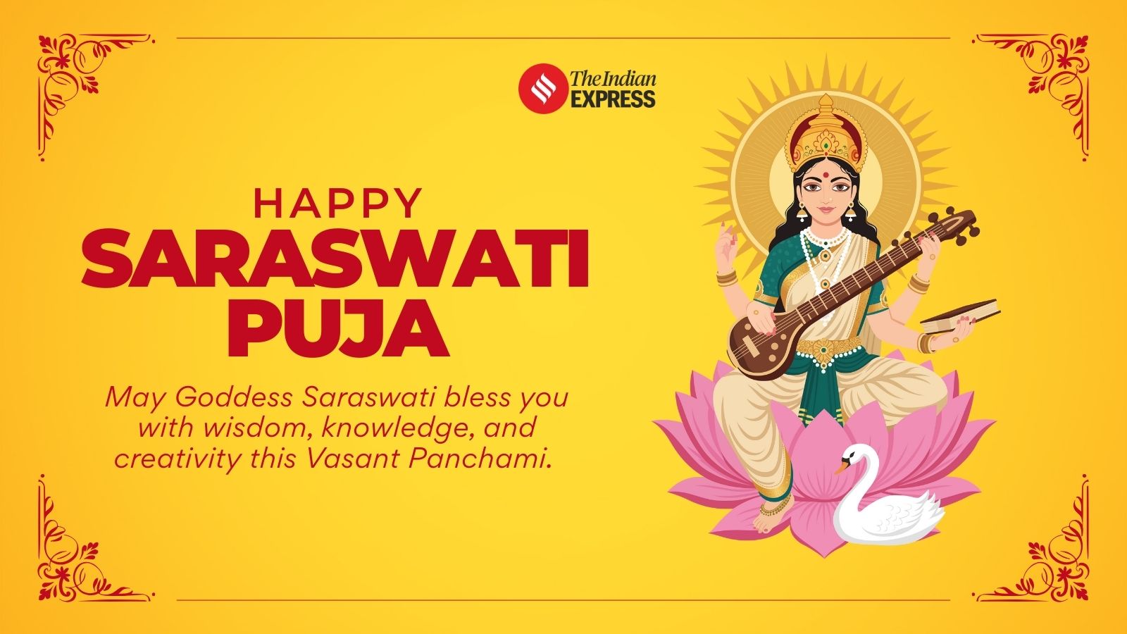 Happy Saraswati Puja Images 2026: Basant Panchami Wishes Images, Quotes ...