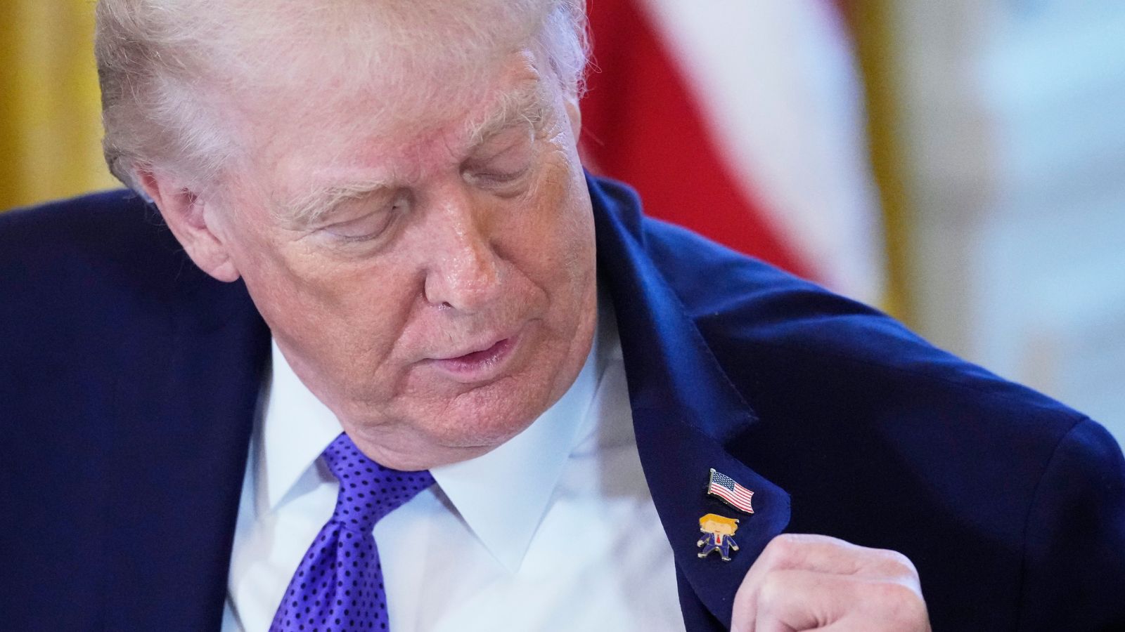 Donald Trump wears new ‘Happy Trump’ lapel pin, but insists he’s never ...