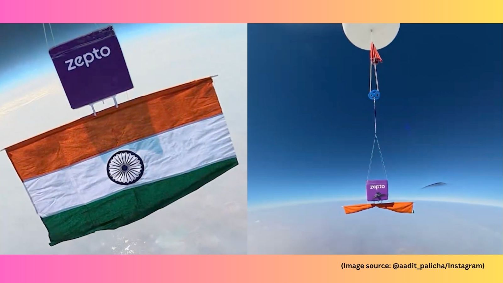 Watch: Zepto sends Indian flag 1,00,000 feet high with weather balloon ...