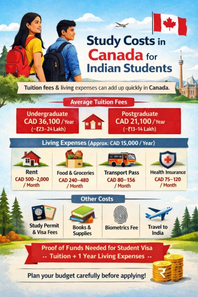 Study costs in Canada for Indian students 2026: ₹24 lakh per year? The real cost of studying in ...