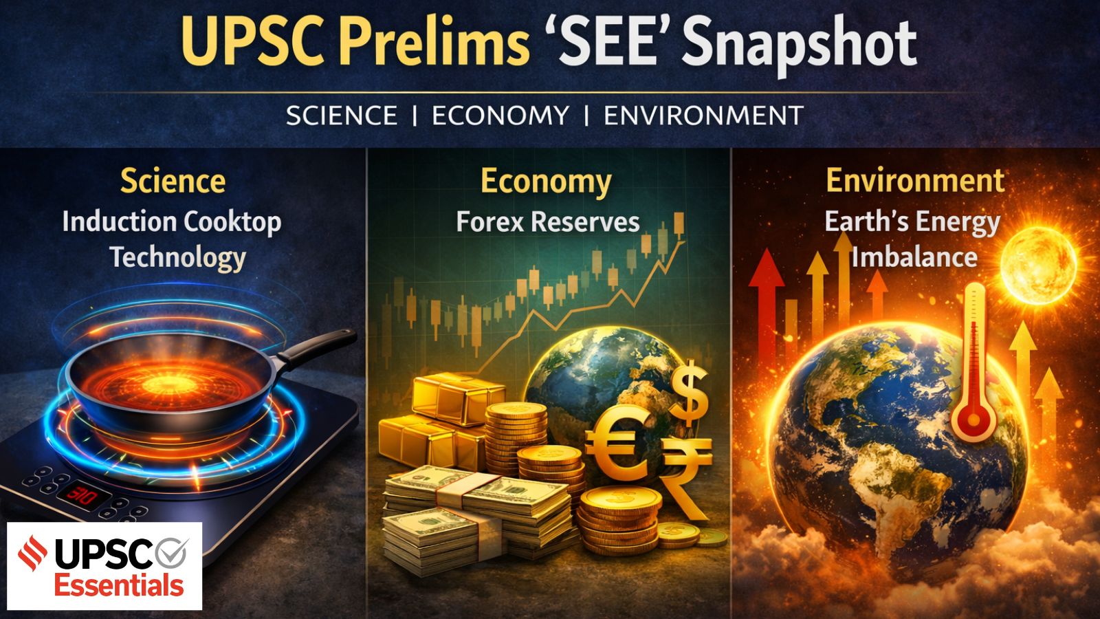 UPSC Prelims ‘SEE’ Snapshot : Induction cooktop, Forex reserve, and ...
