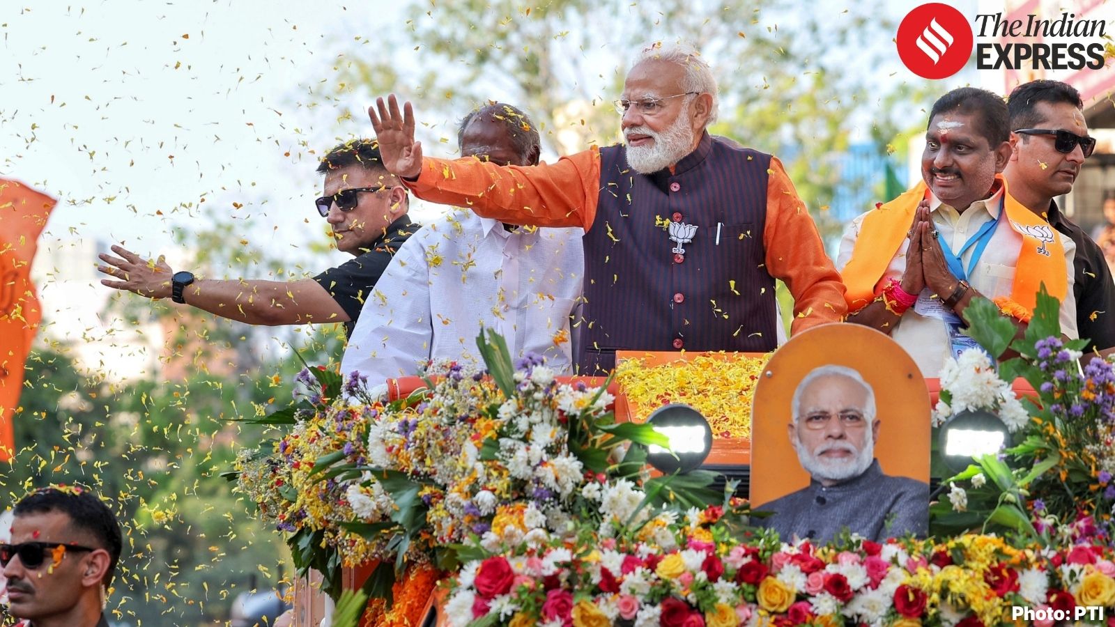 PM Modi holds roadshow in Puducherry, seeks support for AINRC-BJP ahead ...