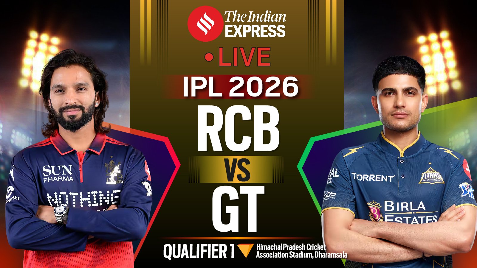 RCB vs GT LIVE Score, IPL 2026 Qualifier 1: Royal Challengers Bengaluru ...