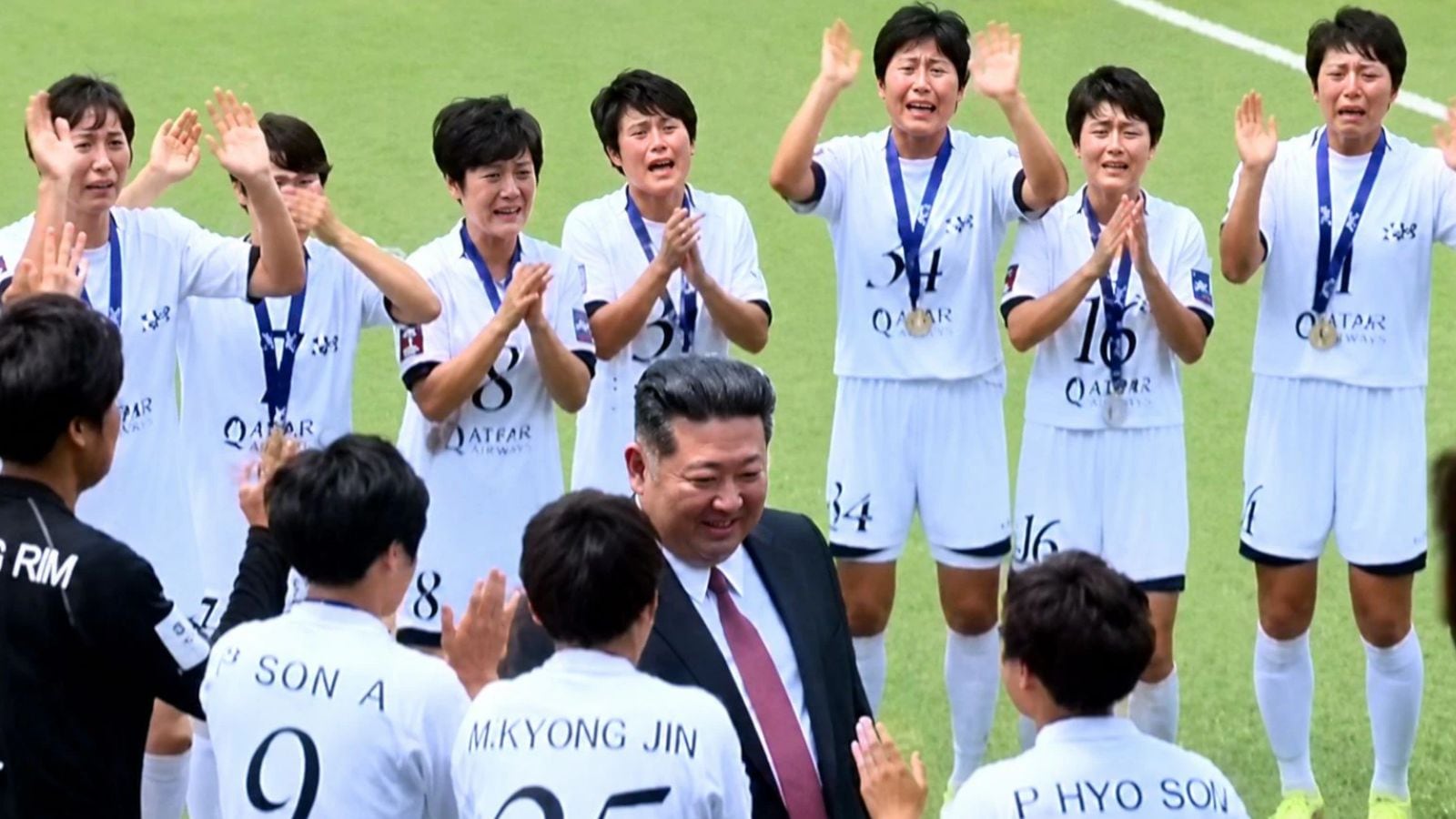 North Korea Women's Footballers Break Down in Tears Meeting Kim Jong Un ...