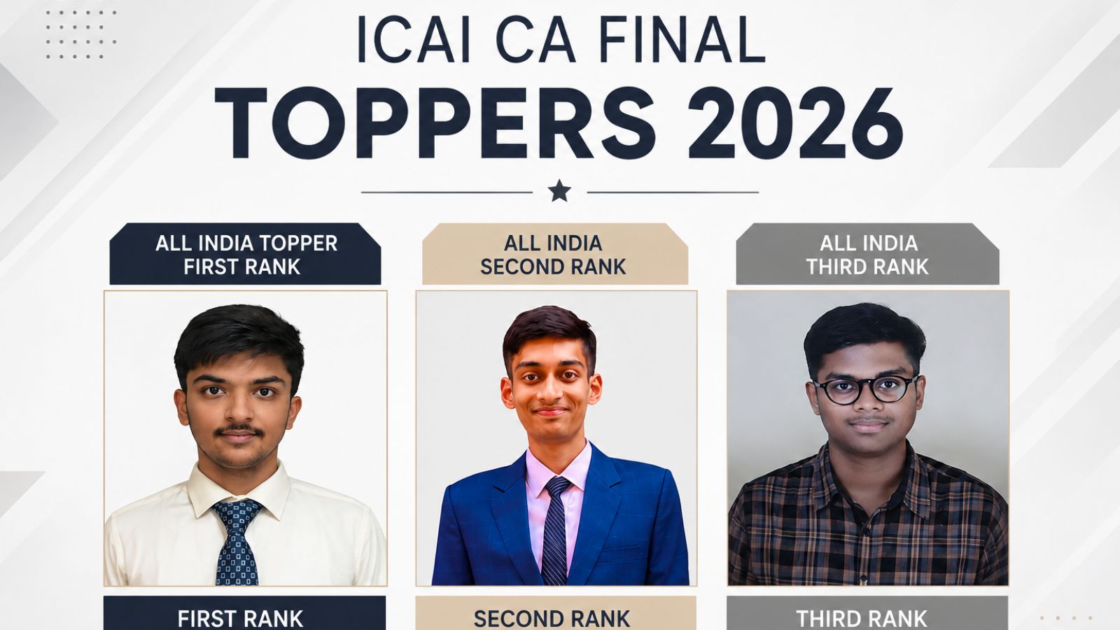 ICAI CA Final Results 2026: Noor Singla tops exam, result available at ...